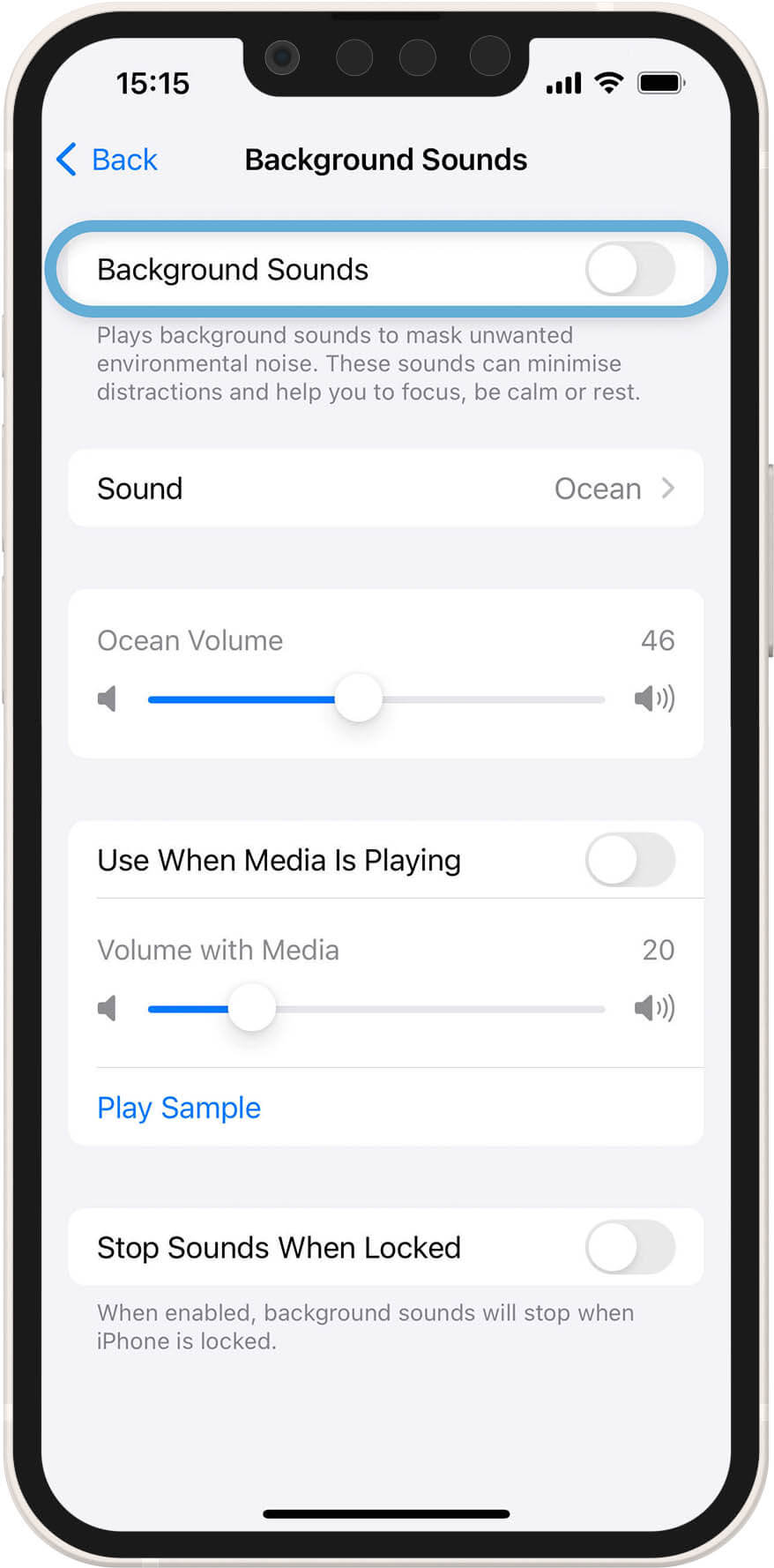 Tinnitus Sound Masking with iOS Background Sounds - Tinnitus Help